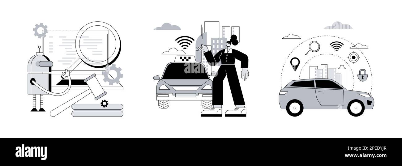 Driverless transport legislation abstract concept vector illustration ...