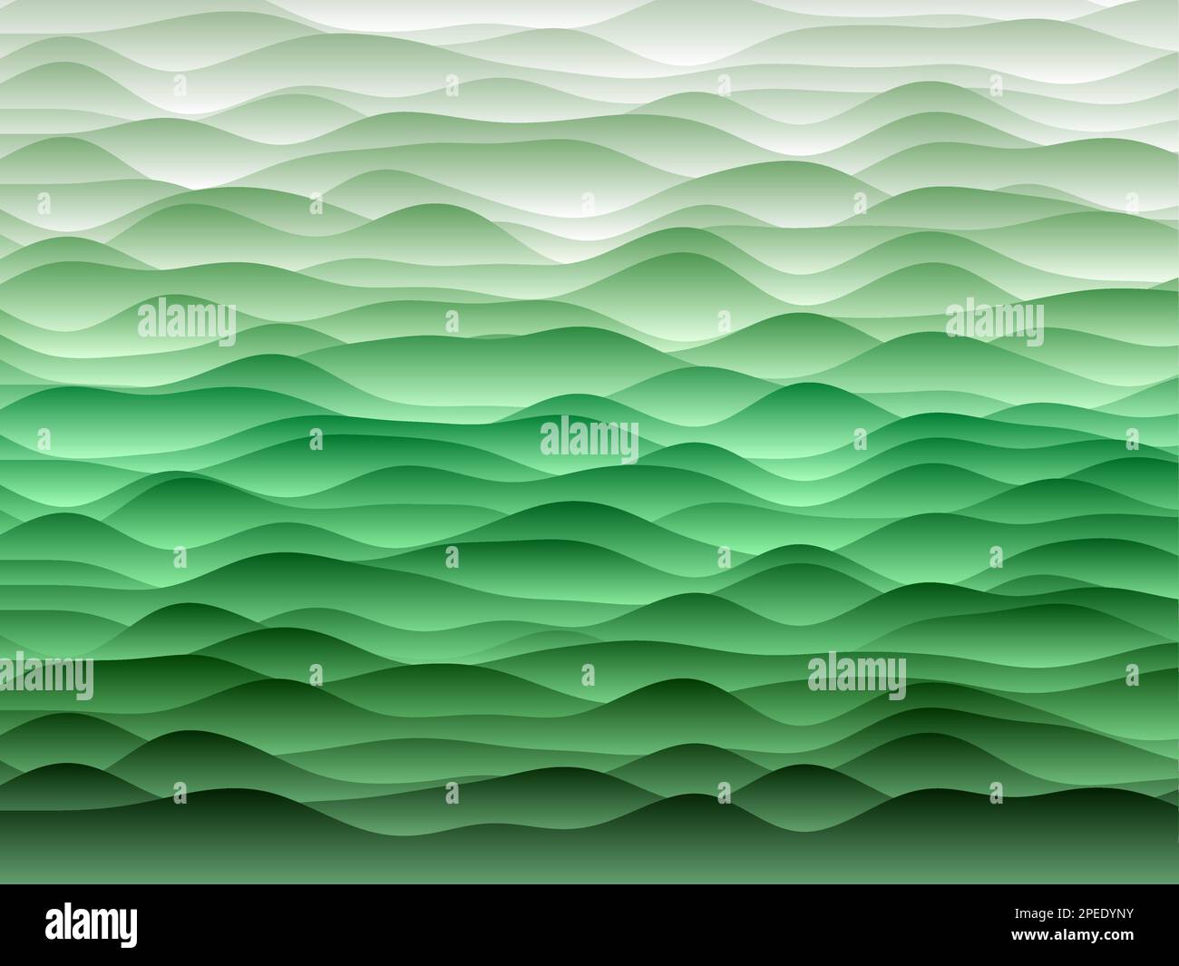 Abstract curves background. Smooth curves with gradients in green colors. Stylish vector ...
