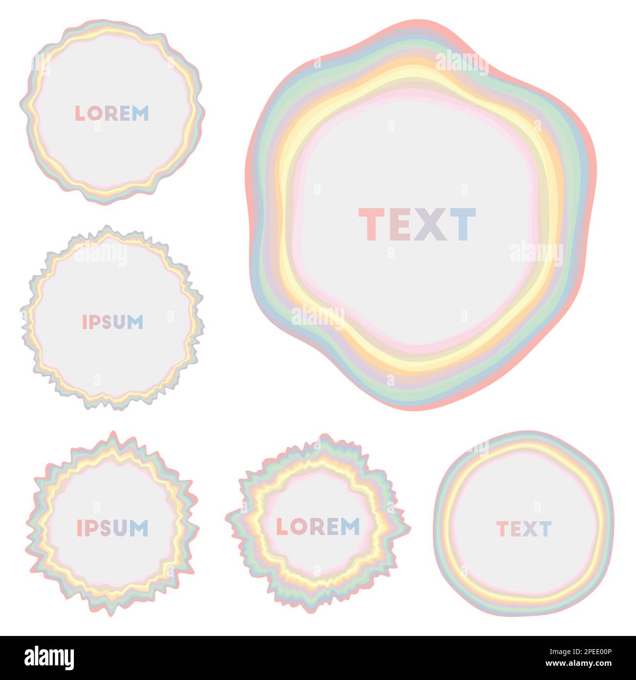 Round logos collection. Artistic circular backgrounds. Authentic vector ...