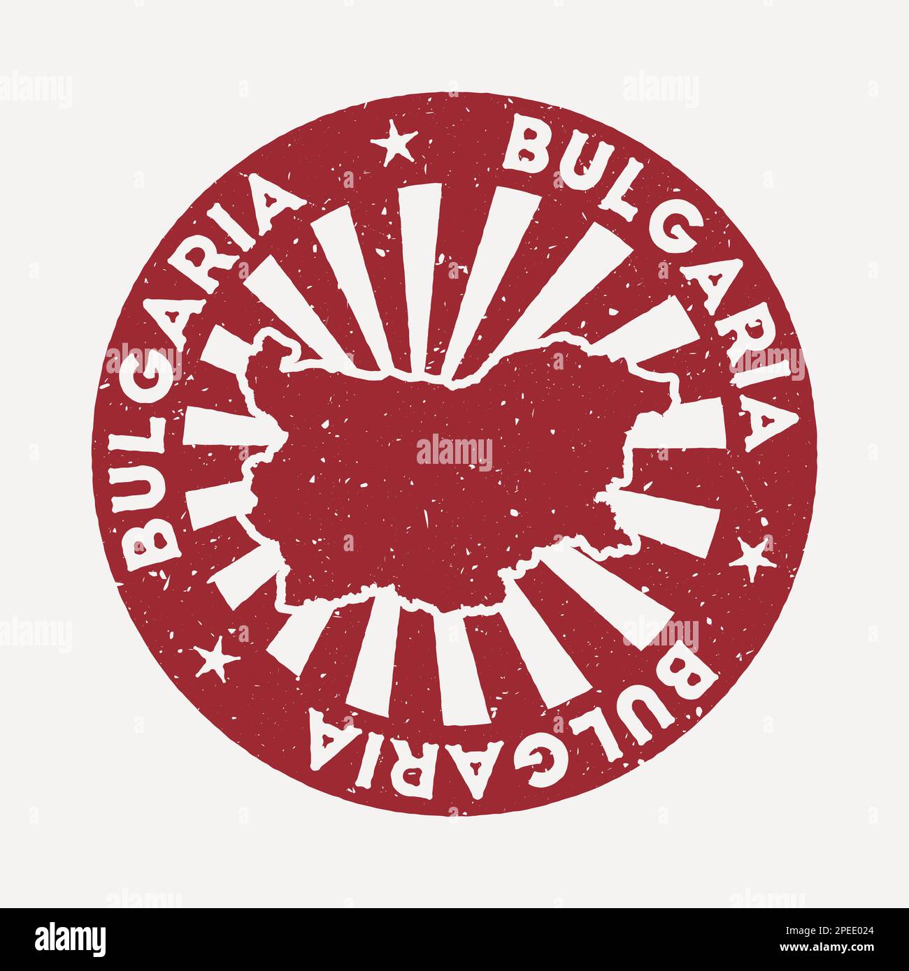 Bulgaria stamp. Travel red rubber stamp with the map of the country ...