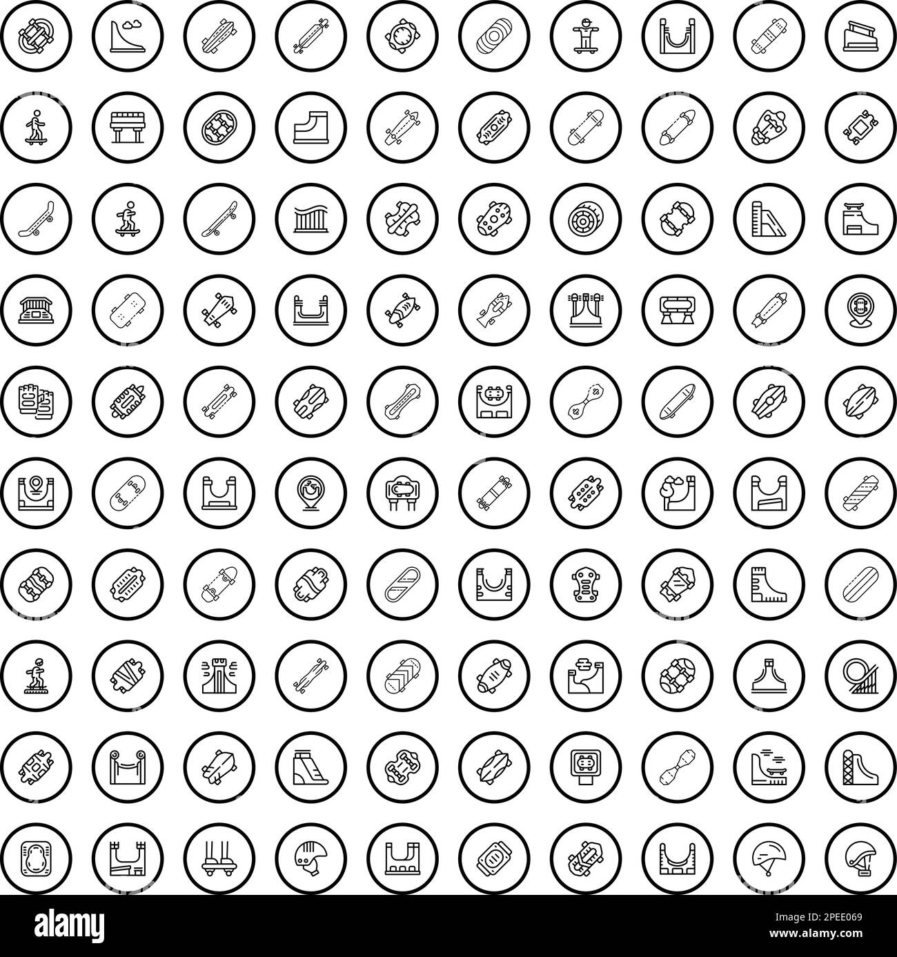 100 extreme icons set. Outline illustration of 100 extreme icons vector ...