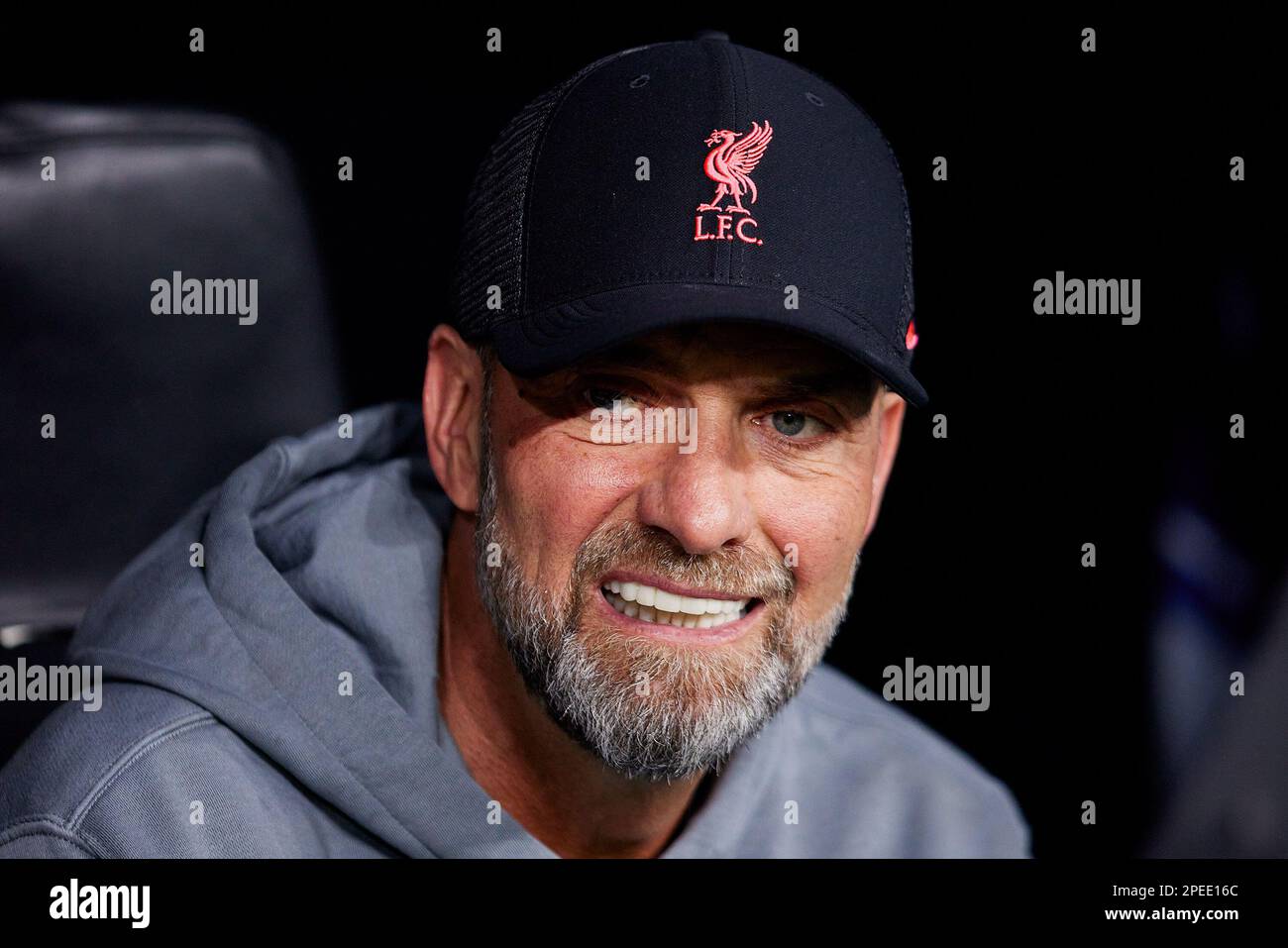 Madrid, Spain. 15th Mar, 2023. Liverpool FC Head coach Jurgen Klopp ...