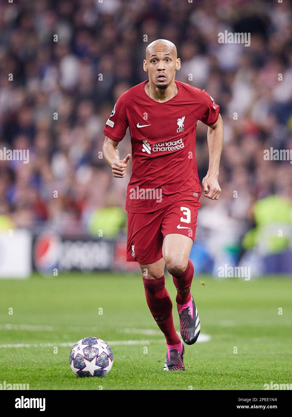 Madrid, Spain. 15th Mar, 2023. Fabinho Tavares of Liverpool FC in ...