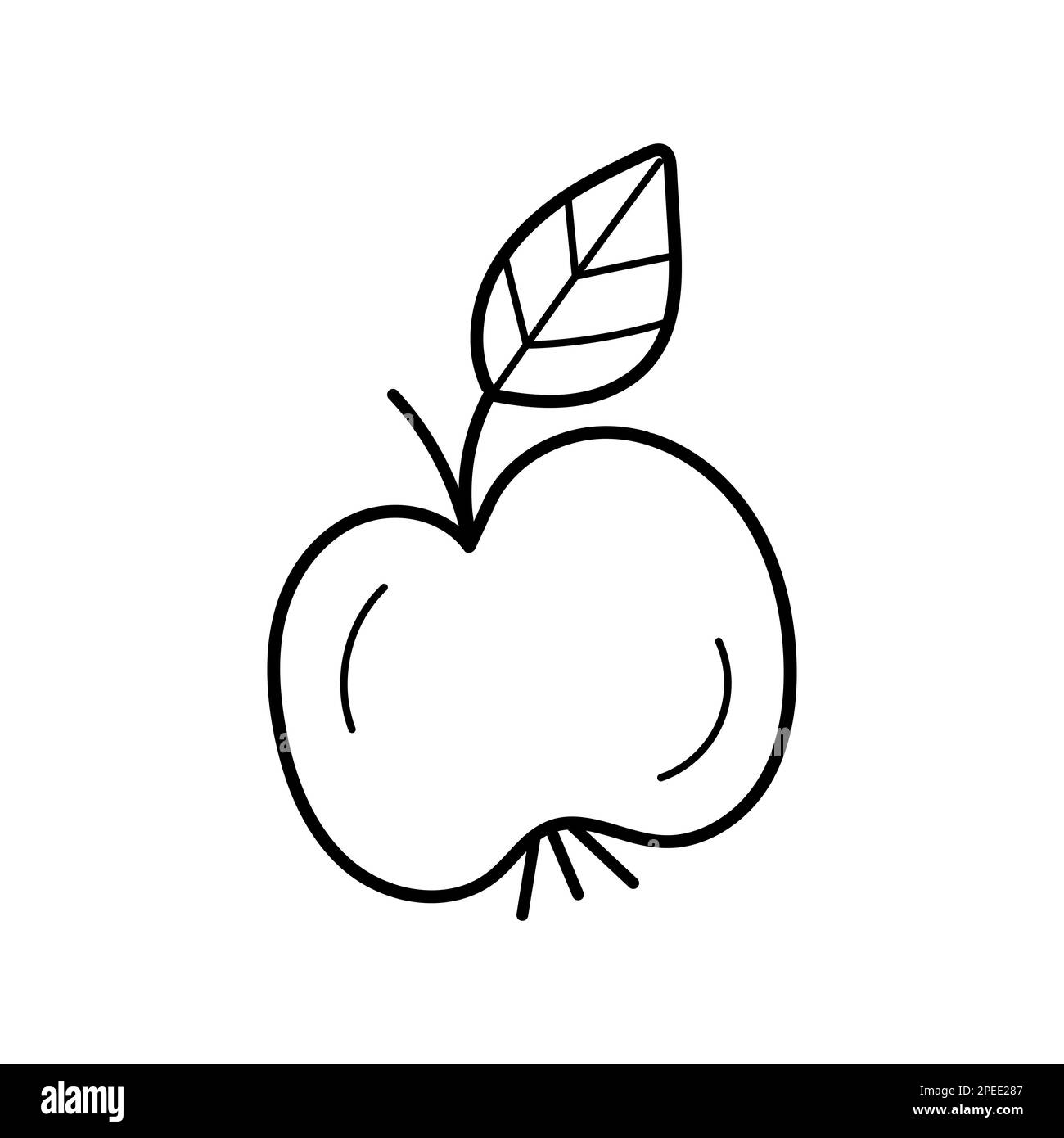 Apple. Doodle icon of fruit. Hand drawn sketch style. Isolated vector ...