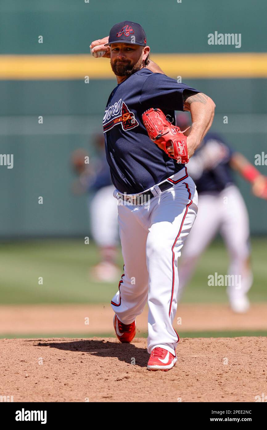 March 15, 2023, North Port FL USA; Atlanta Braves relief pitcher Kirby ...