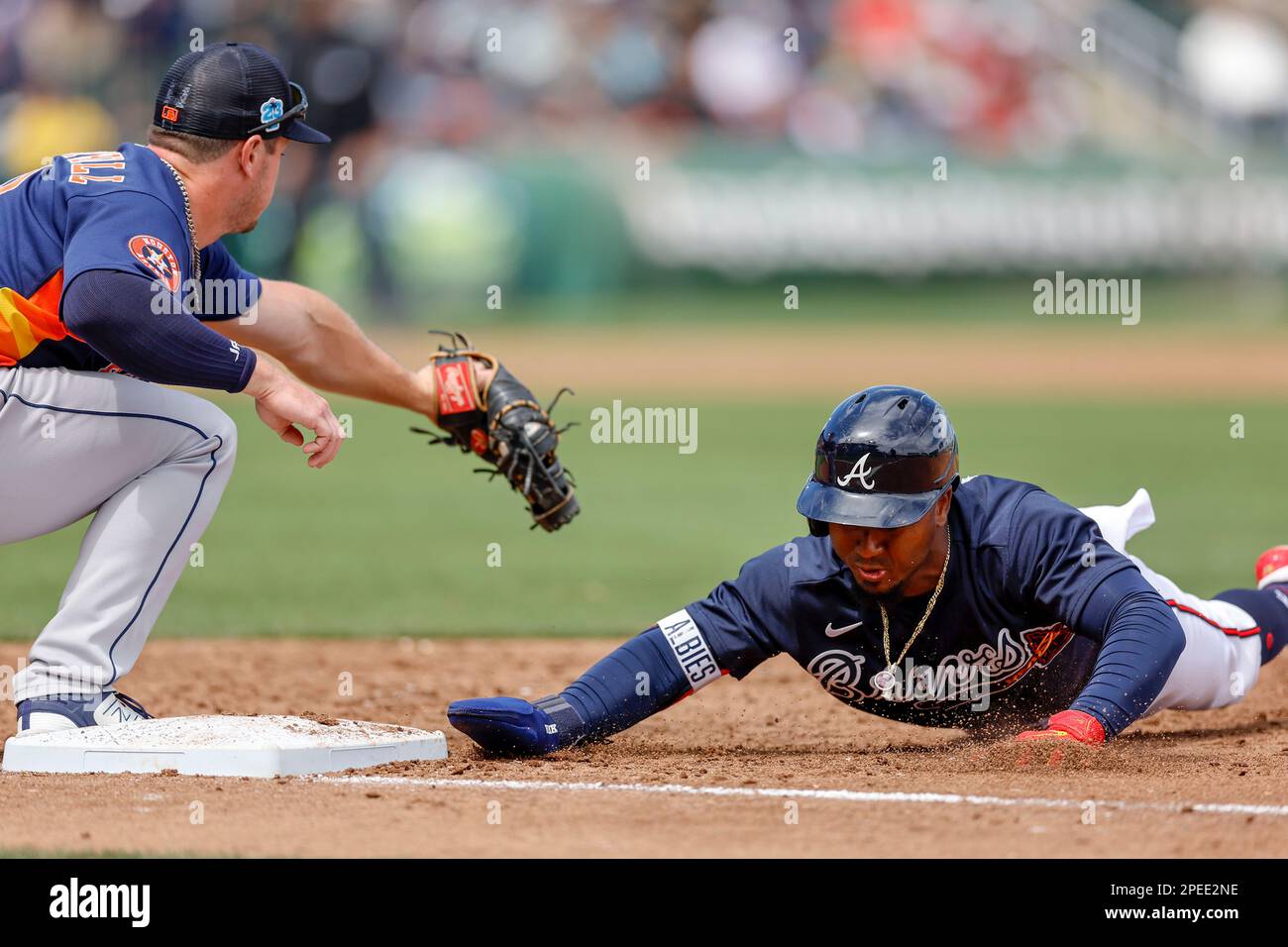 March 15, 2023, North Port FL USA; Atlanta Braves second baseman Ozzie ...
