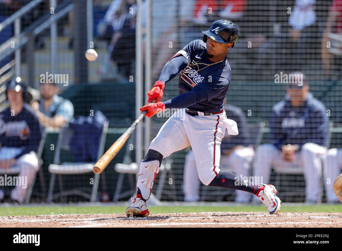March 15, 2023, North Port FL USA; Atlanta Braves second baseman Ozzie ...