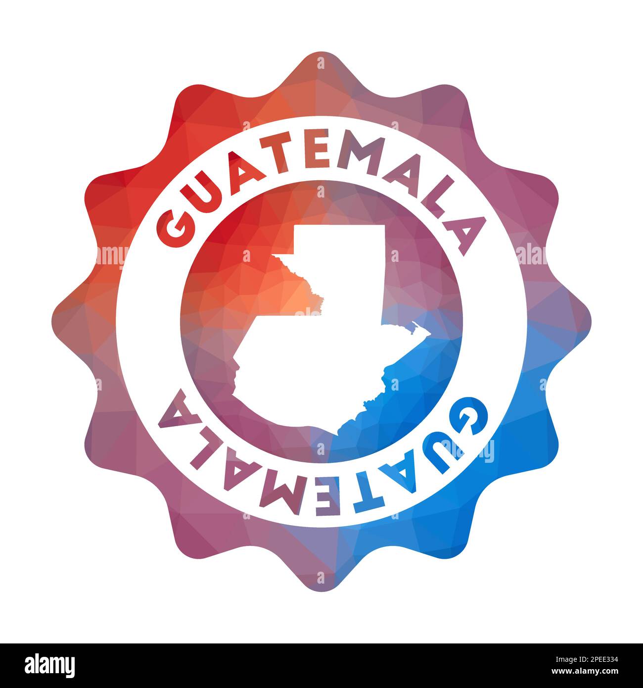 Guatemala low poly logo. Colorful gradient travel logo of the country ...