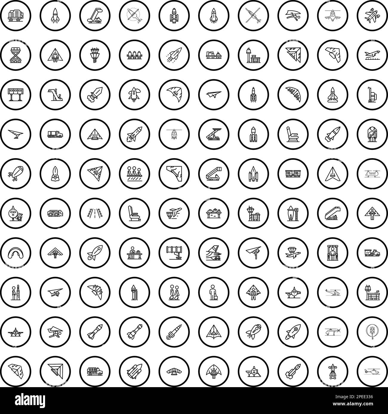 100 fly icons set. Outline illustration of 100 fly icons vector set ...