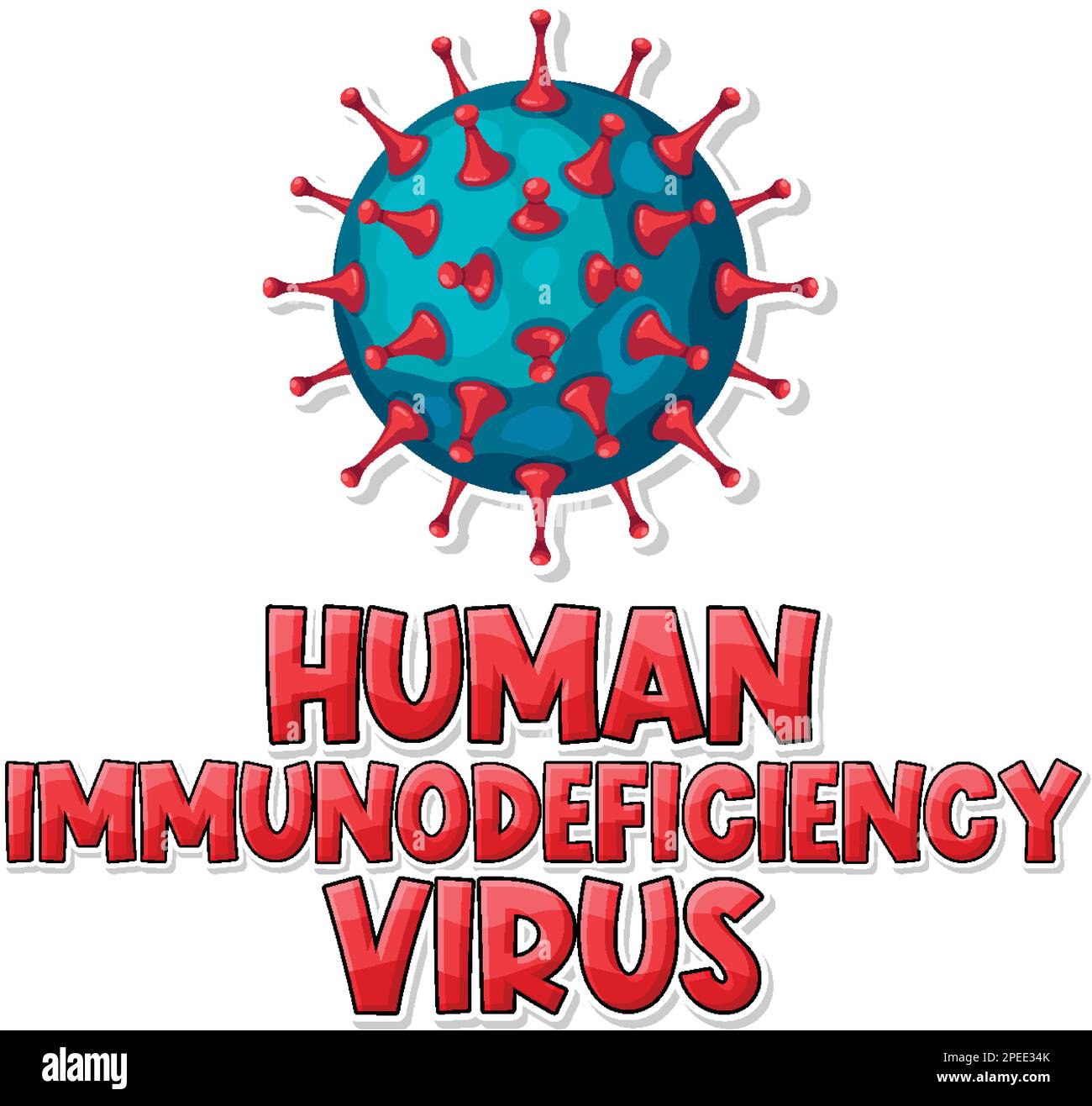 Human immunodeficiency virus (HIV) on white background illustration ...