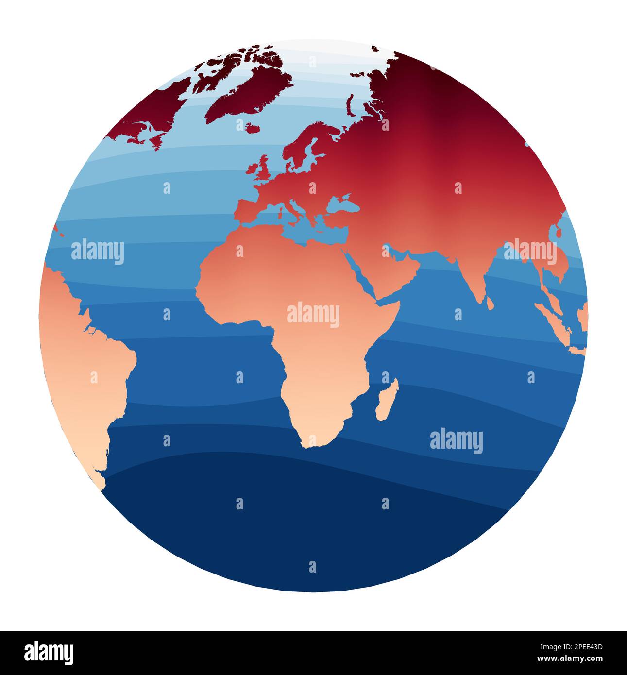 World Map Vector. Chamberlin projection for Africa projection. World in ...