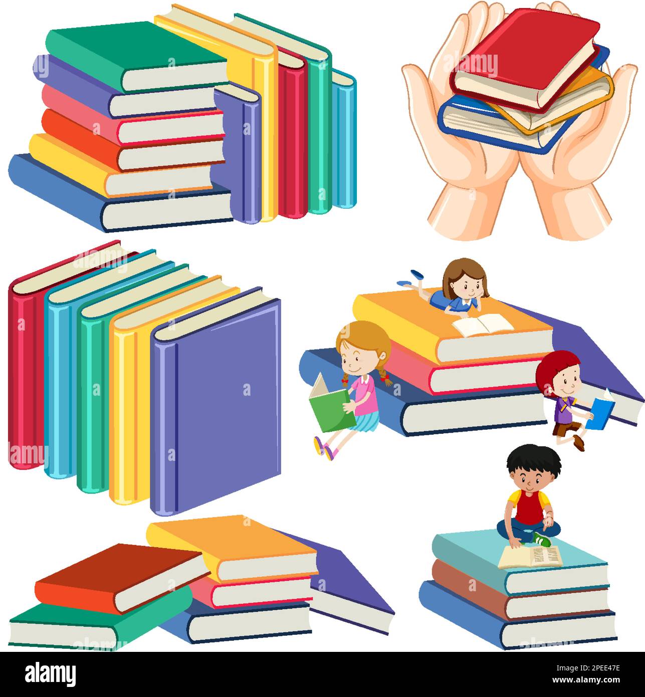 Stacks of books collection illustration Stock Vector Image & Art - Alamy