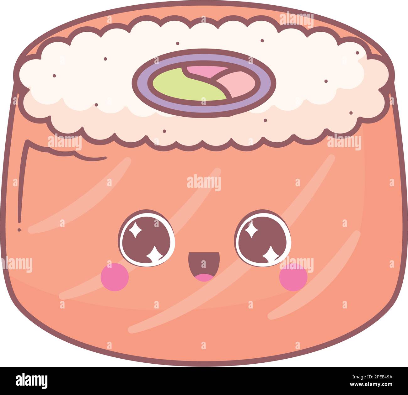 kawaii sushi roll illustration Stock Vector Image & Art - Alamy