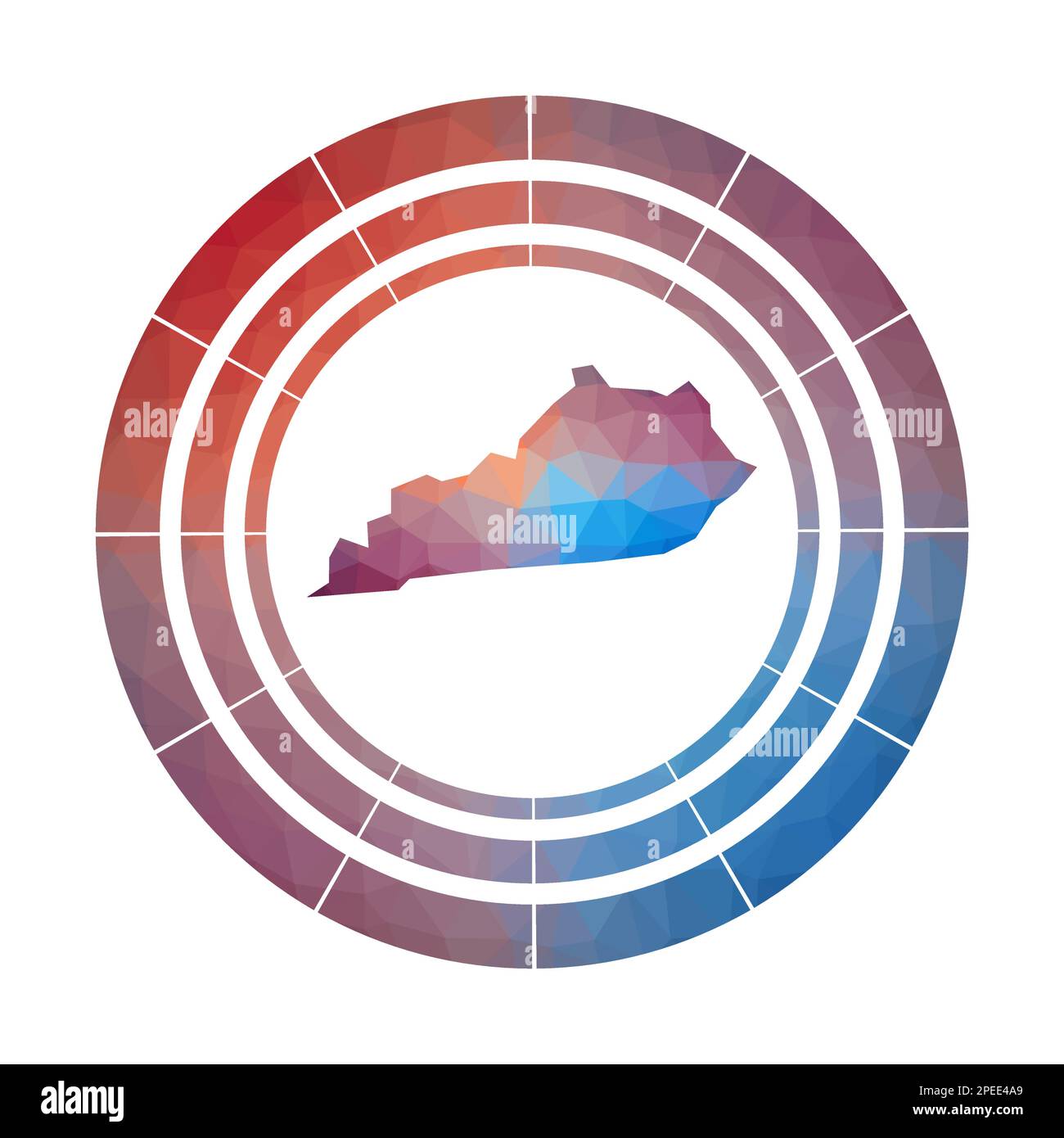 Kentucky badge. Bright gradient logo of US state in low poly style ...