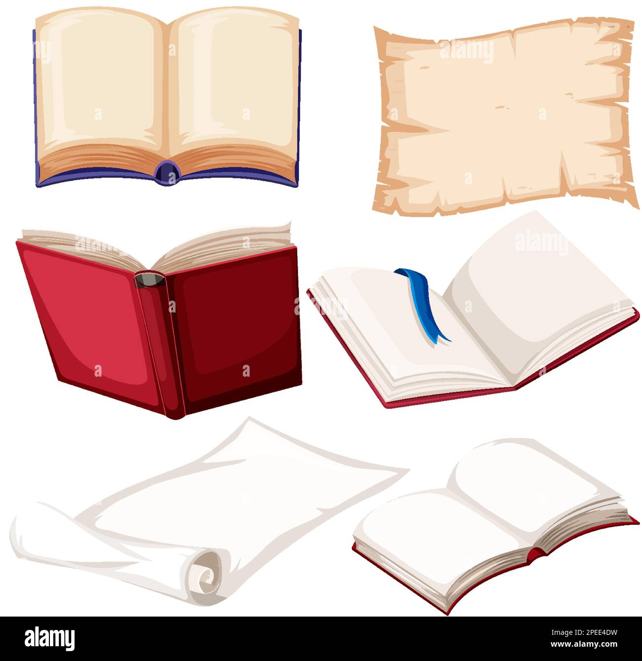 Set of book and paper illustration Stock Vector Image & Art - Alamy