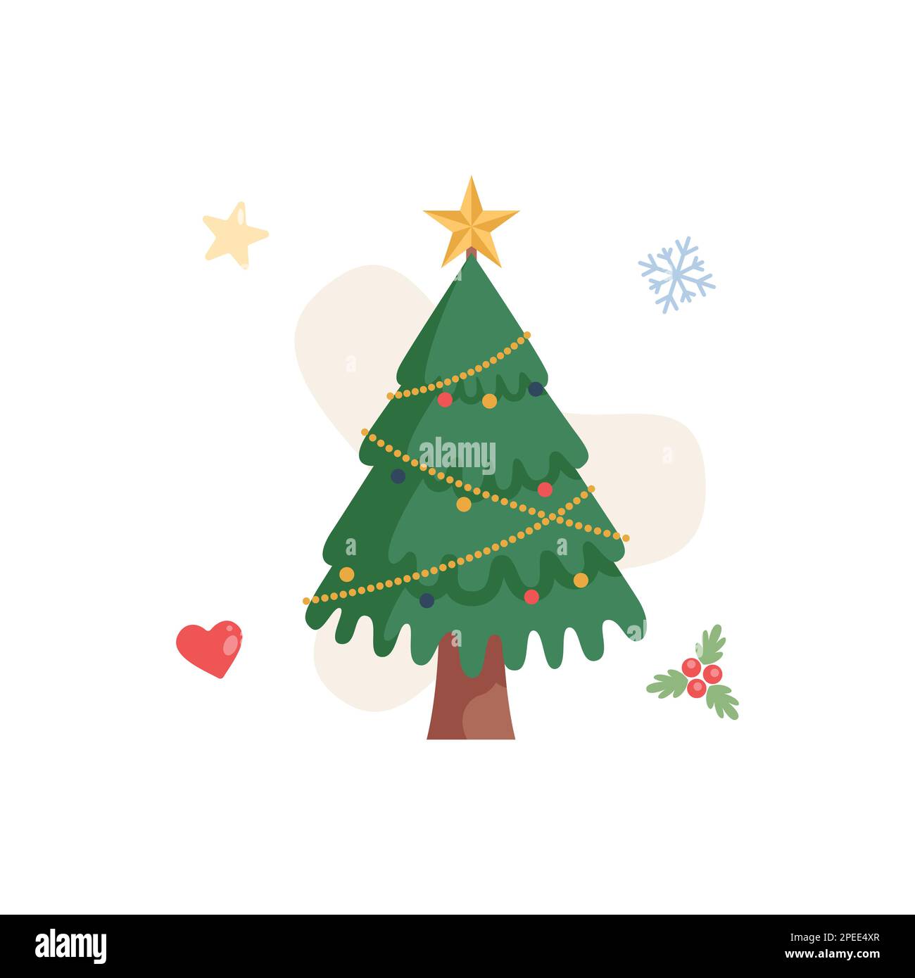 Flat Illustration of Christmas Pine Trees. Winter Illustration Vector ...