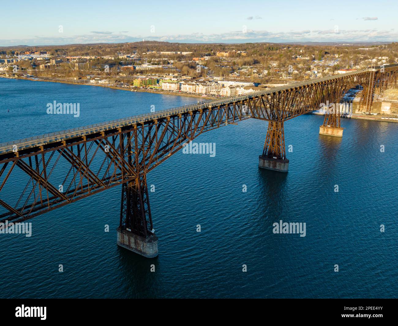 Aerial photo of a walkway bridge near Poughkeepsie NY over the Hudson ...