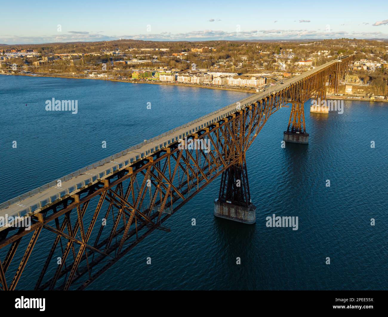 Aerial photo of a walkway bridge near Poughkeepsie NY over the Hudson ...