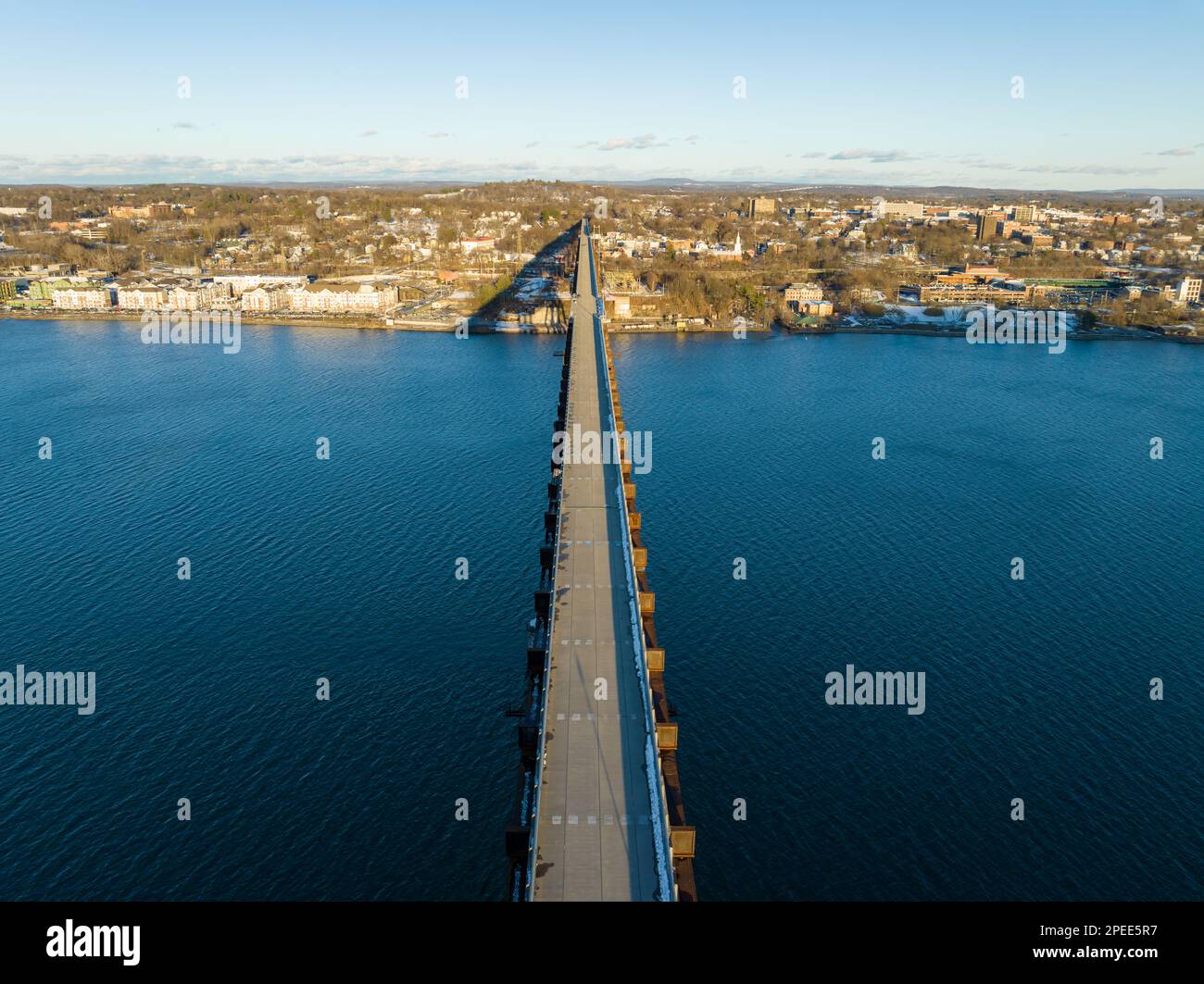 Aerial photo of a walkway bridge near Poughkeepsie NY over the Hudson ...