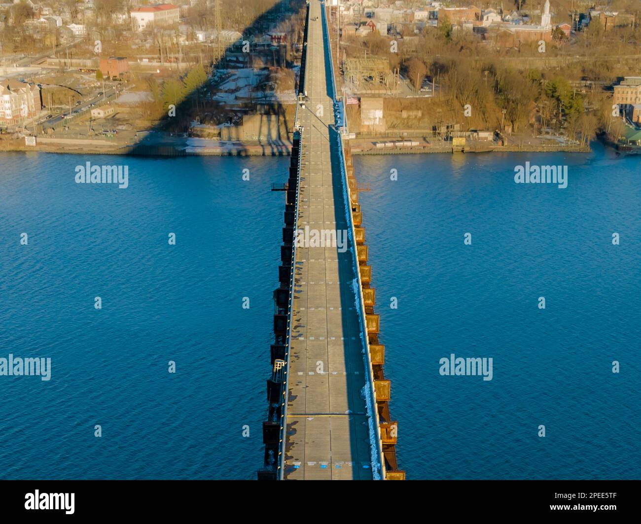 Aerial photo of a walkway bridge near Poughkeepsie NY over the Hudson ...
