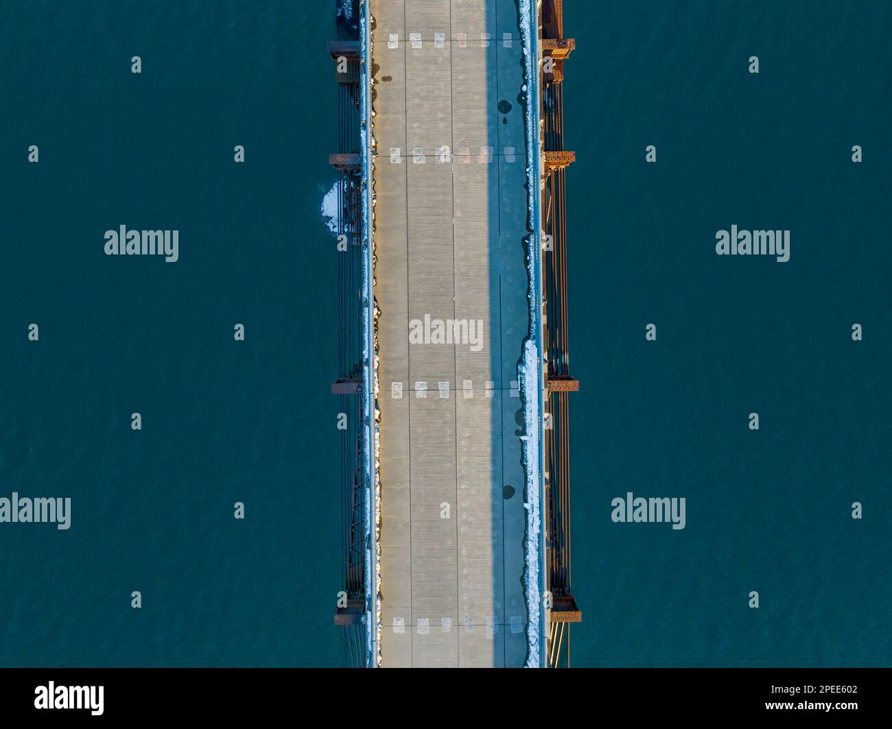 Aerial photo of a walkway bridge near Poughkeepsie NY over the Hudson ...