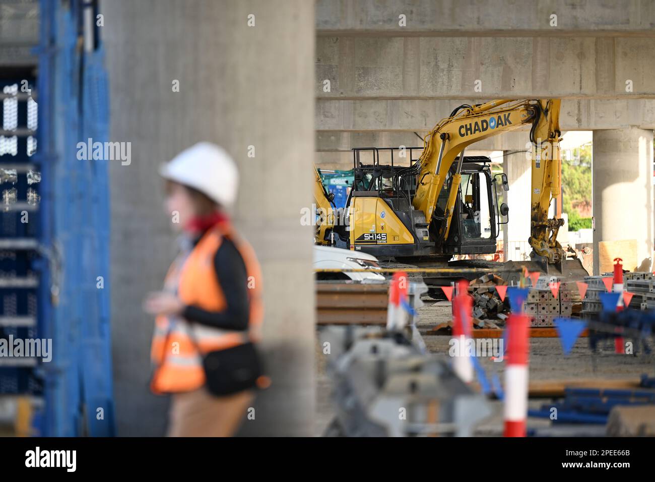 Machinery is seen on a construction site in Melbourne, Thursday, March ...