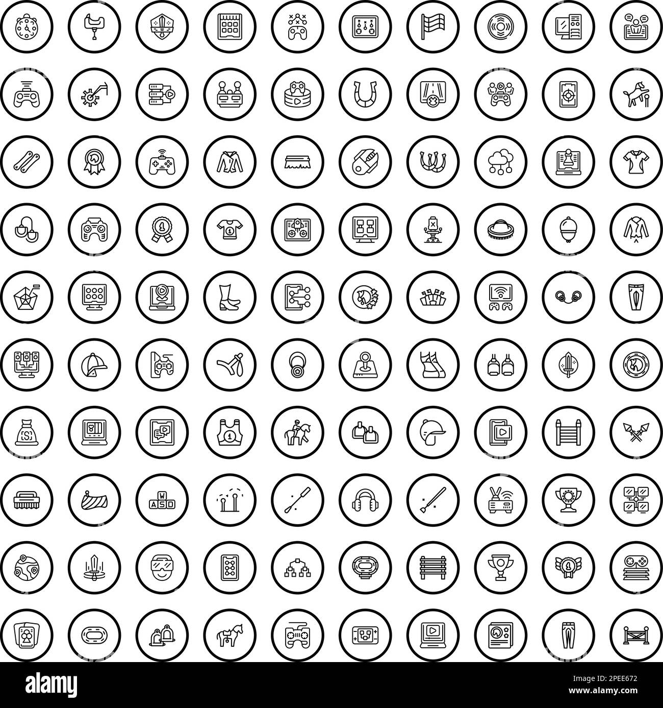 100 hobby icons set. Outline illustration of 100 hobby icons vector set ... 100 hobby icons set. Outline illustration of 100 hobby icons vector set ...