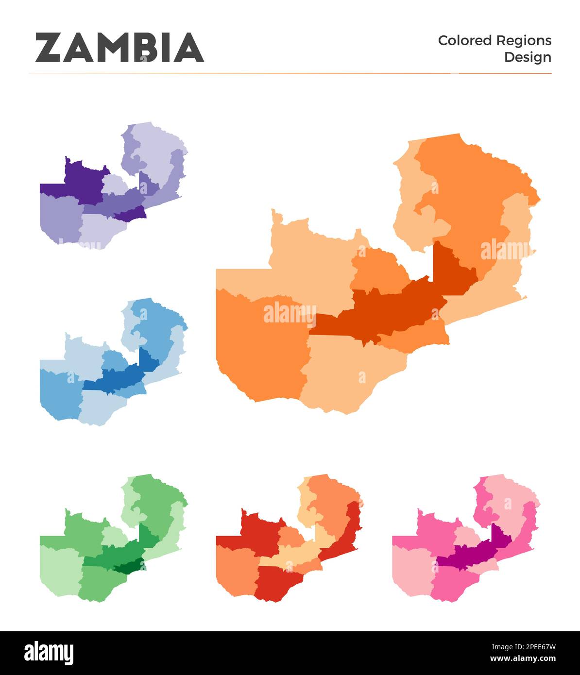 Zambia map collection. Borders of Zambia for your infographic. Colored ...