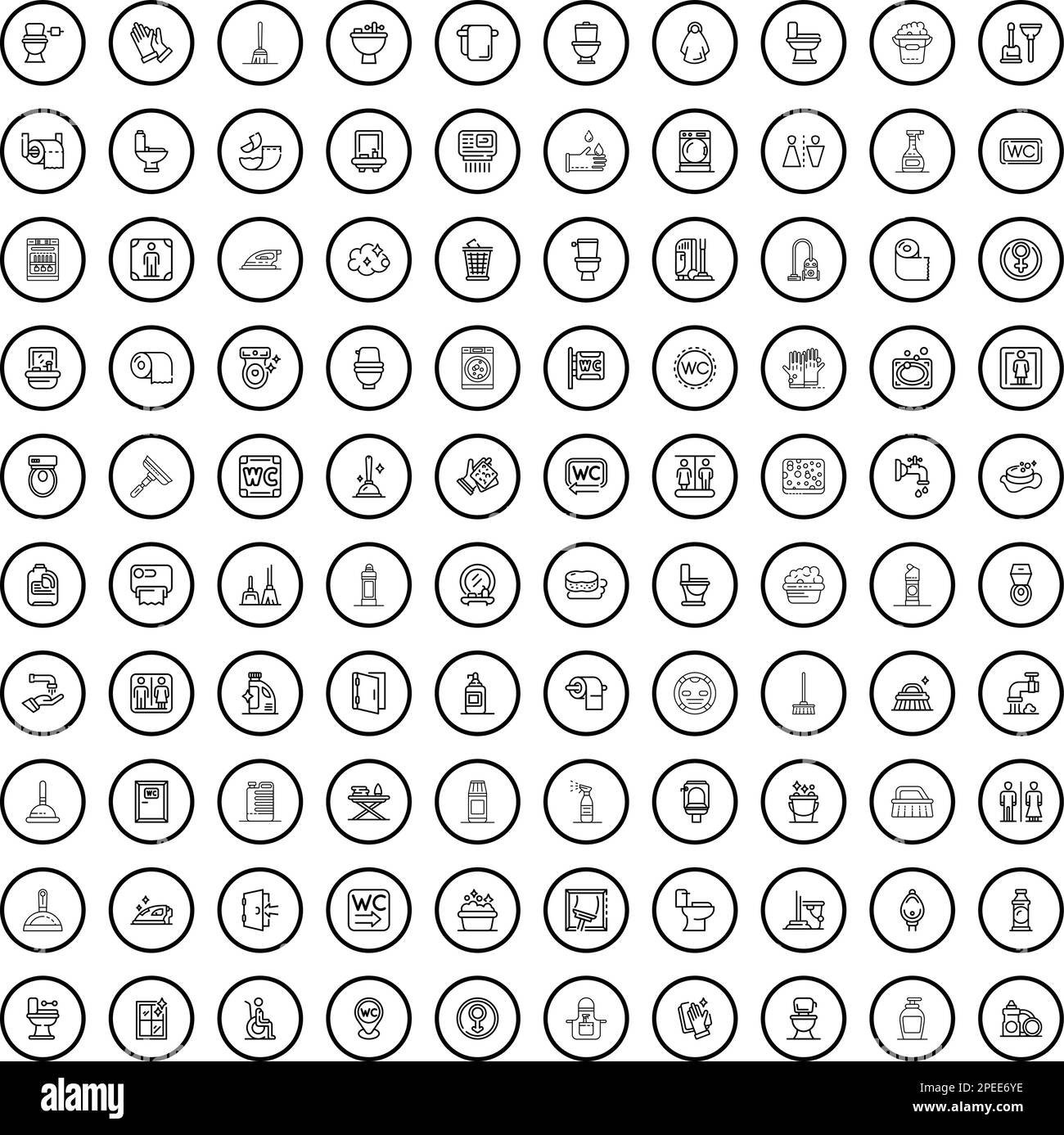100 hygiene icons set. Outline illustration of 100 hygiene icons vector ...