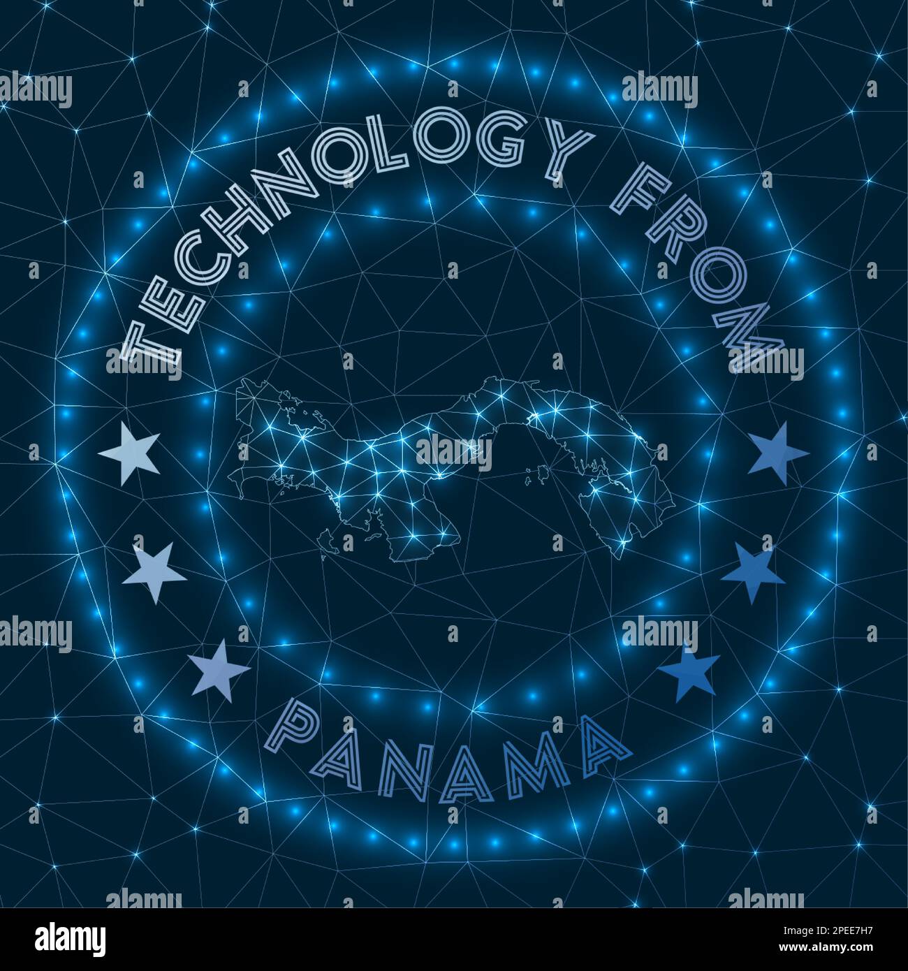 Technology From Panama. Futuristic geometric badge of the country ...