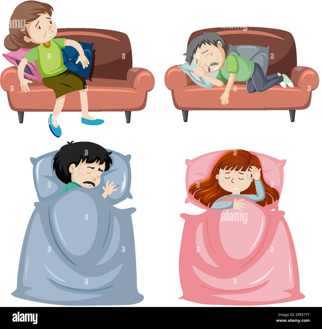 Set of unwell elderly illustration Stock Vector Image & Art - Alamy