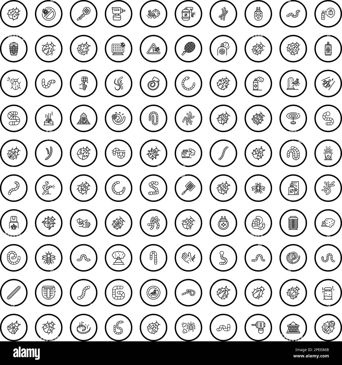 100 insect icons set. Outline illustration of 100 insect icons vector ... 100 insect icons set. Outline illustration of 100 insect icons vector ...