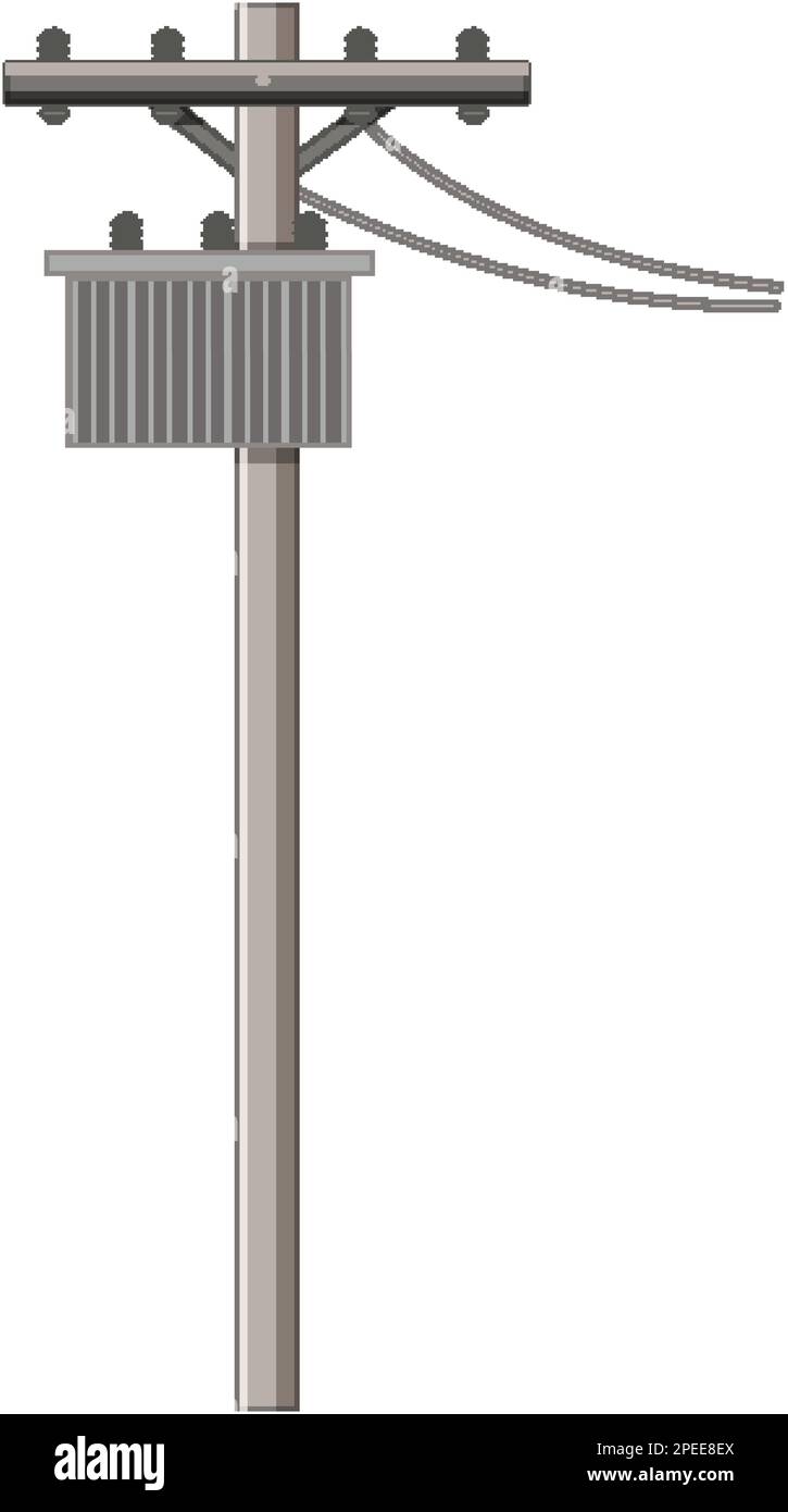 Utility pole isolated on white background illustration Stock Vector ...