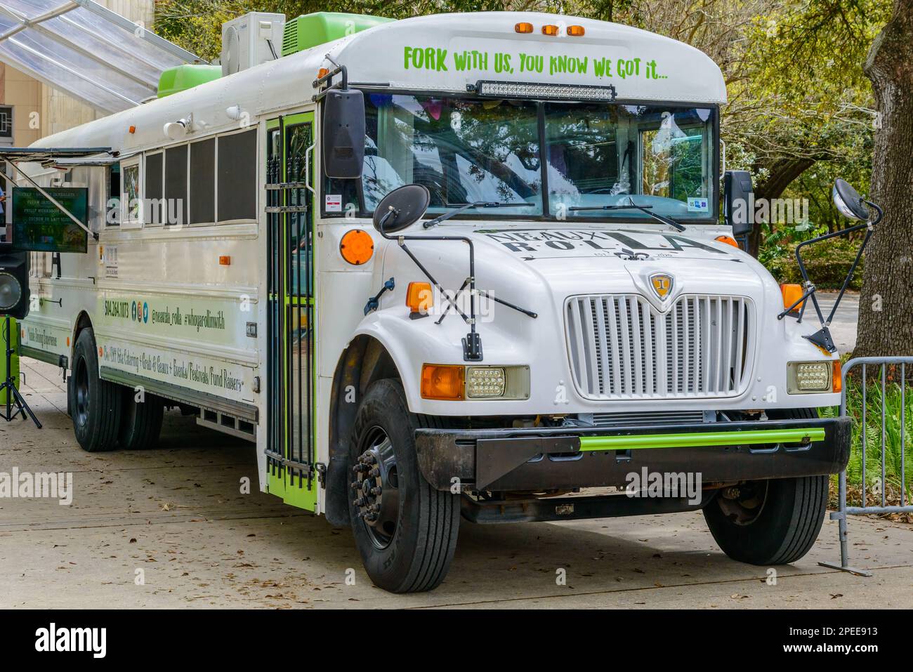 NEW ORLEANS, LA, USA - MARCH 11, 2023: Neuxla Rolla food bus on Tulane ...