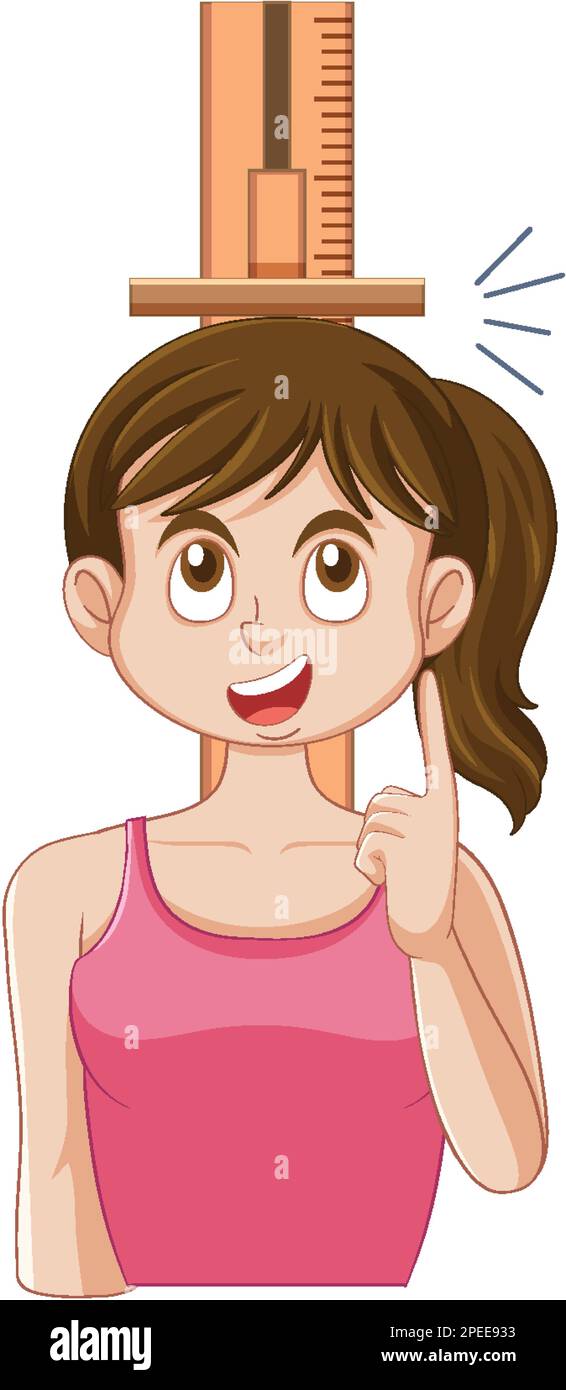 Teen Girl with Measuring Height illustration Stock Vector Image & Art ...
