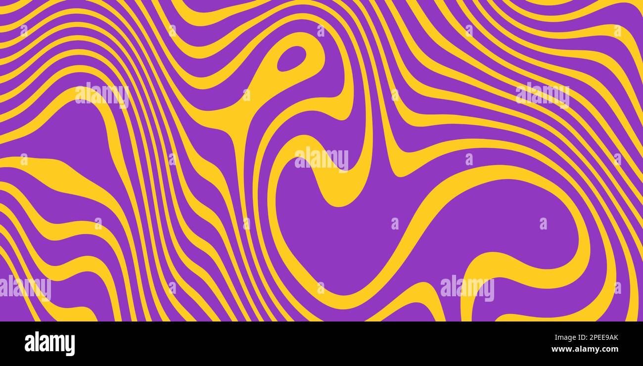 Retro groovy background. Wavy vintage trippy psychedelic wallpaper ...