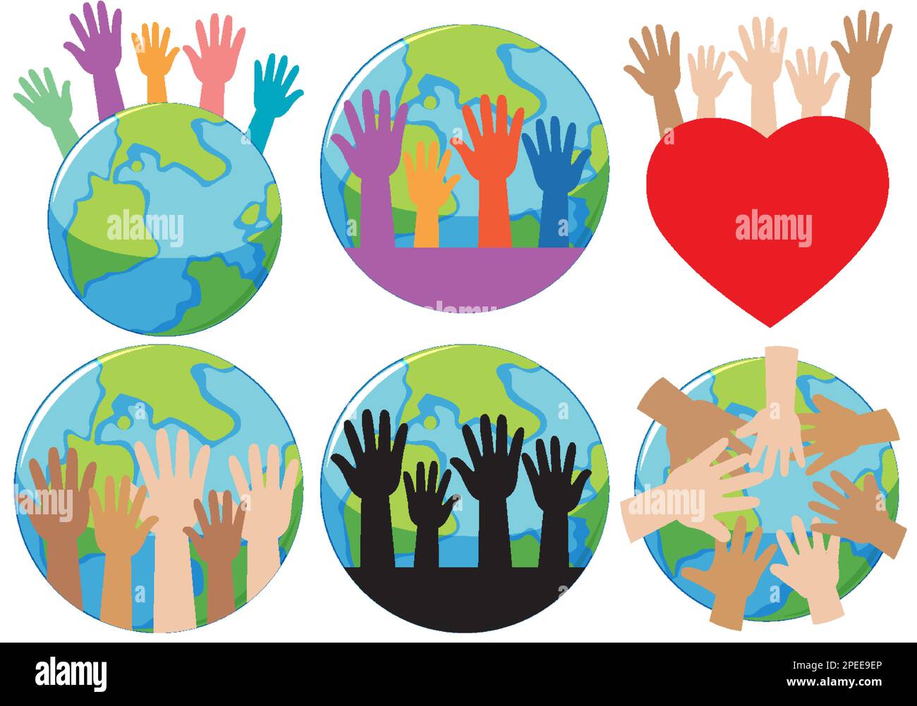 Set of hands on earth icon illustration Stock Vector Image & Art - Alamy