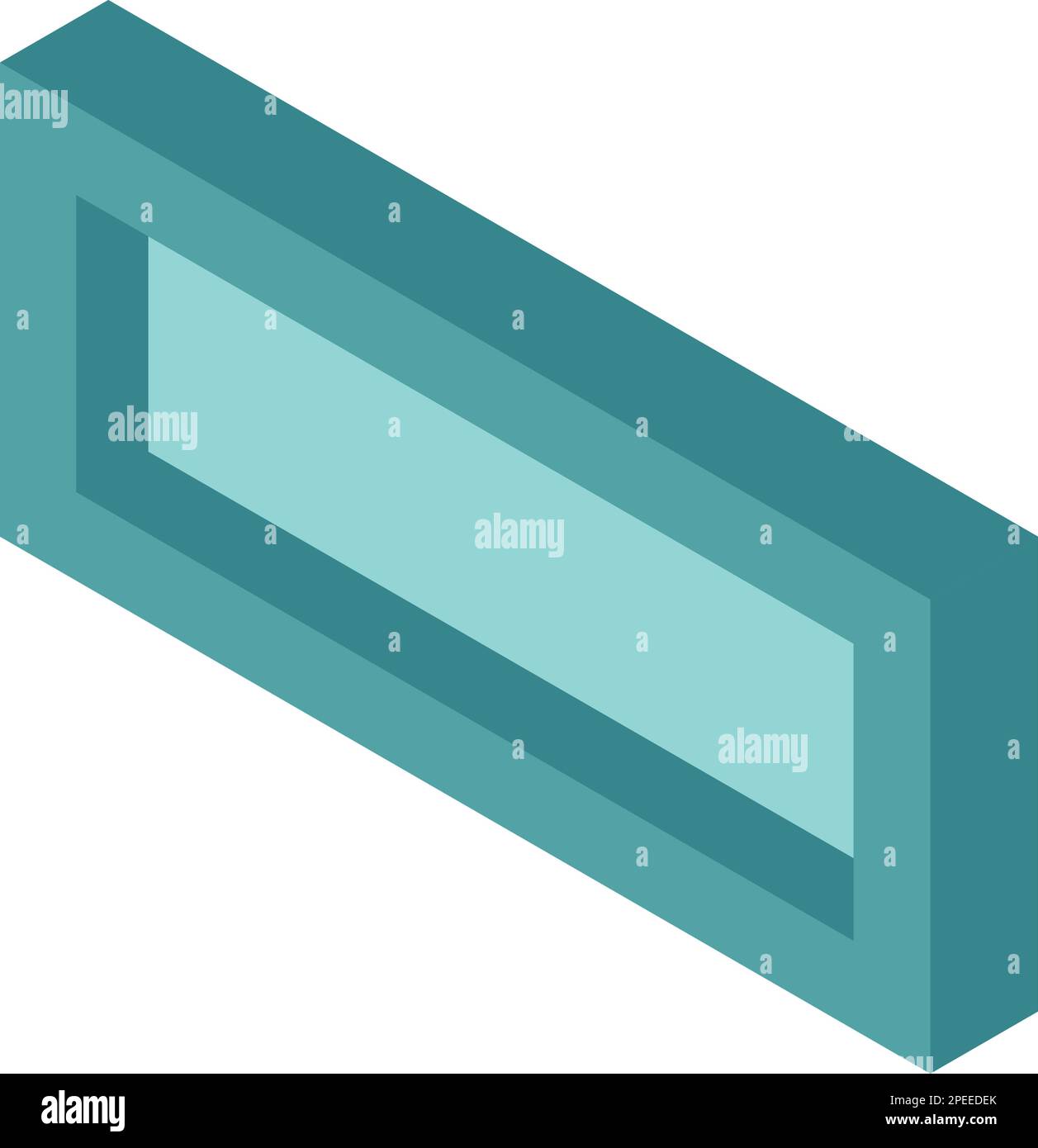 Rectangular window icon isometric vector. Narrow transparent ...