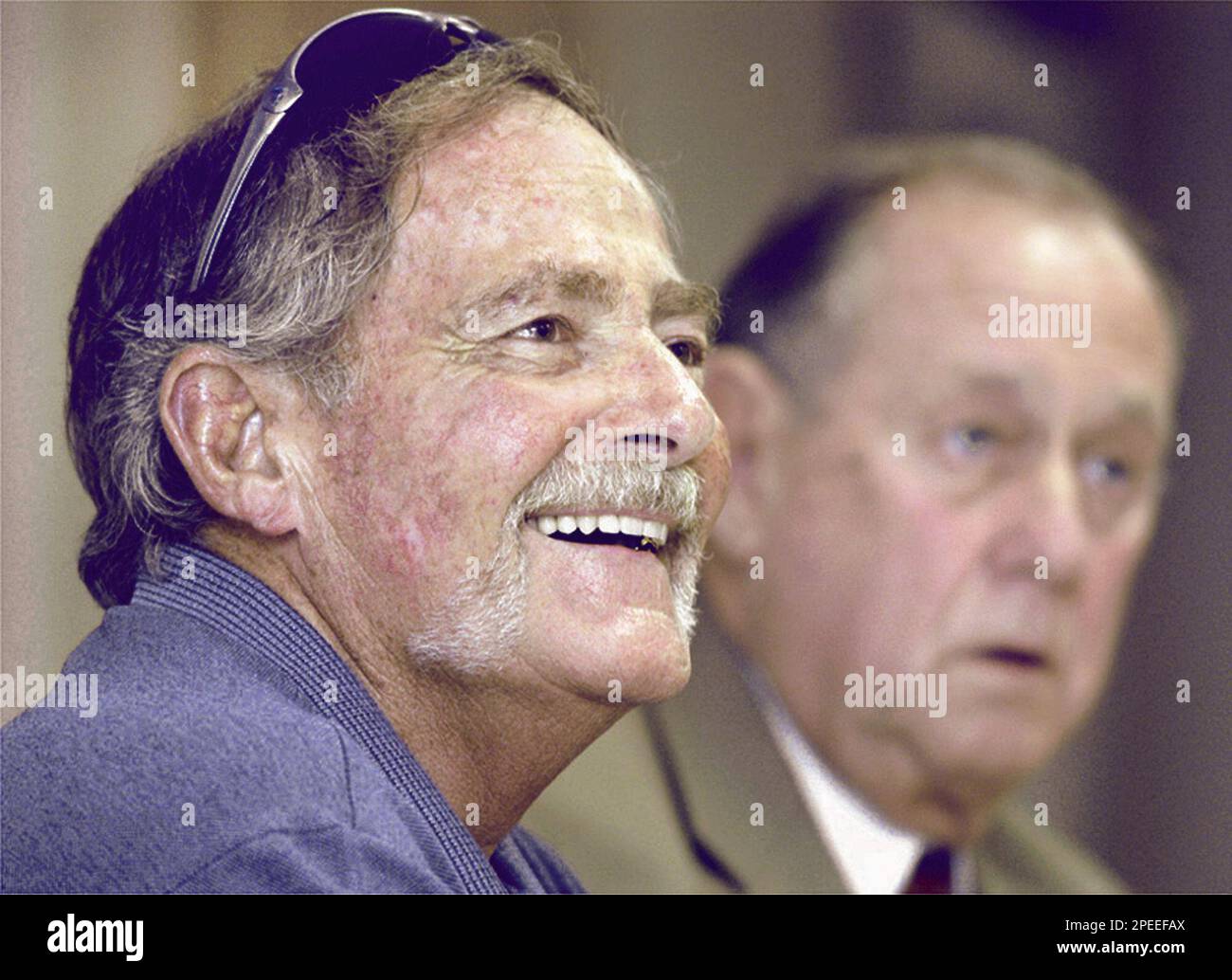 * FILE ** Sparks Mayor Tony Armstrong, left, and Reno Mayor Bob Cashell ...