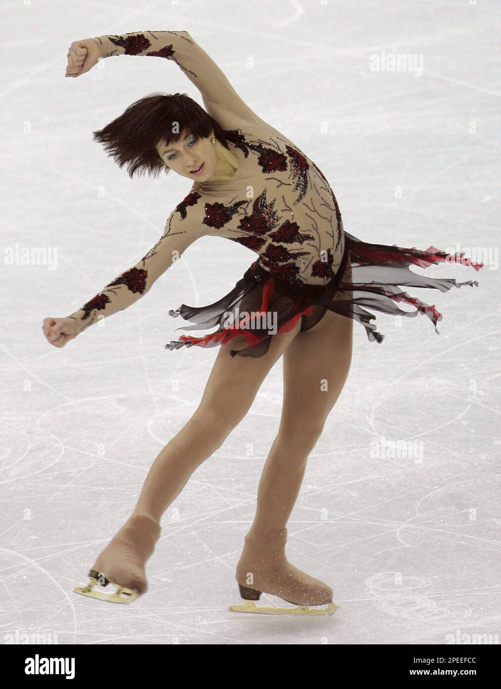 Ukraine's Elena Liashenko skates to win a bronze medal at the women's ...