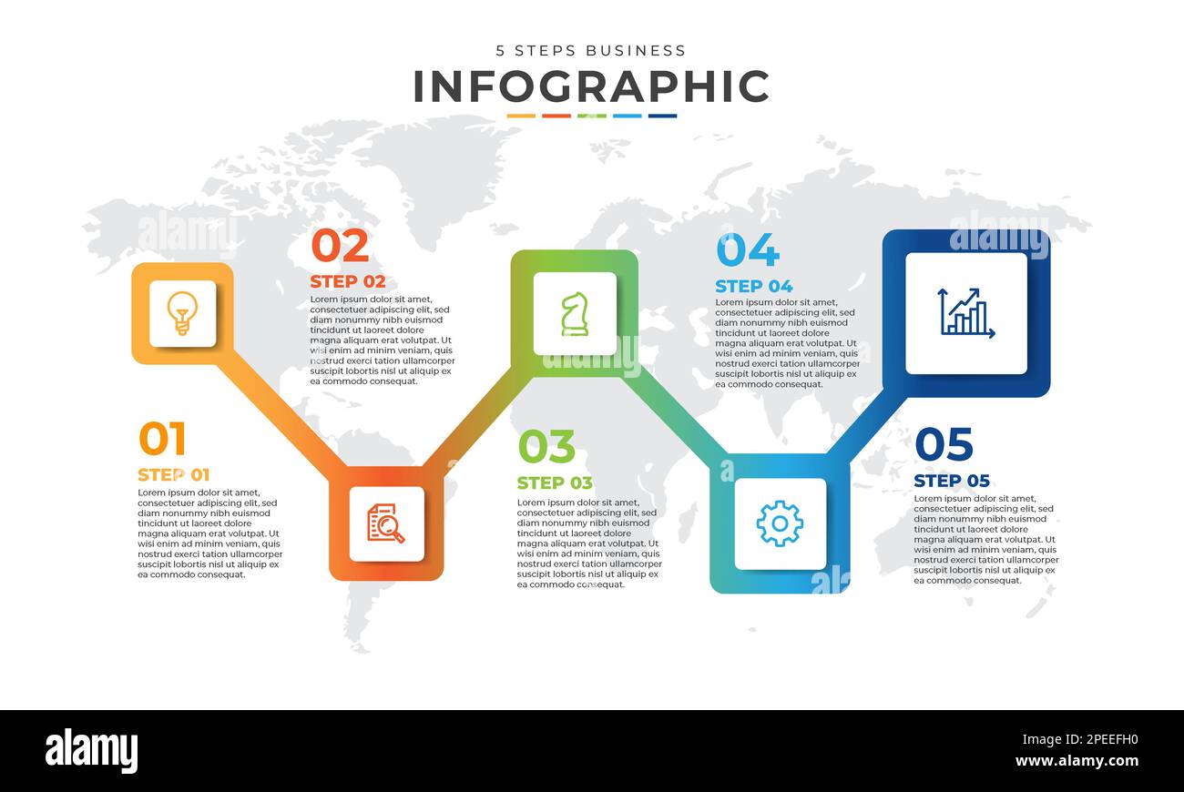 editable infographic design. 5 Steps Business infographic process or ...