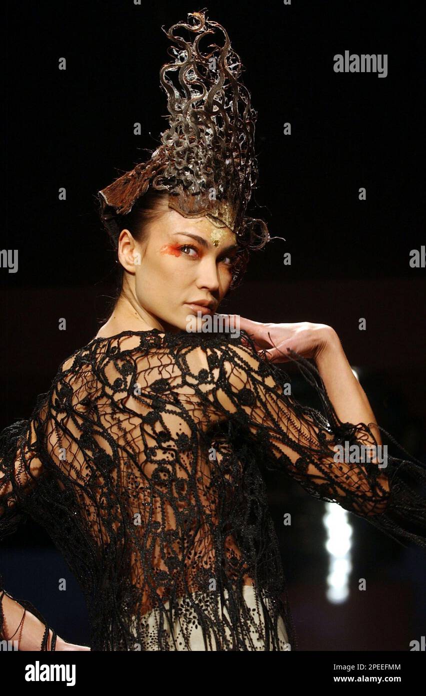 A model performs on the catwalk during Italian Designer Marella Ferrera ...