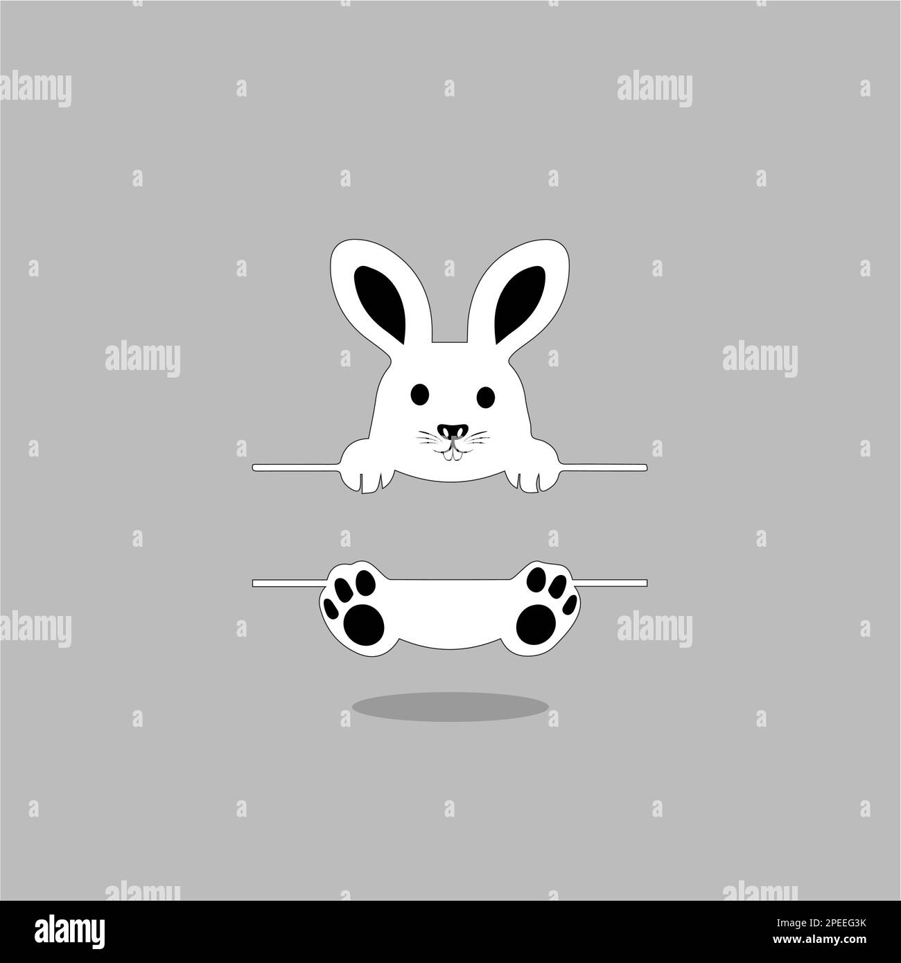 Rabbit icon, easter bunny animal symbol. Linear style sign for mobile ...