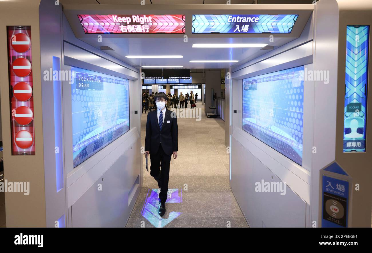 Face recognition ticket gate at the newly opened Osaka Station ...