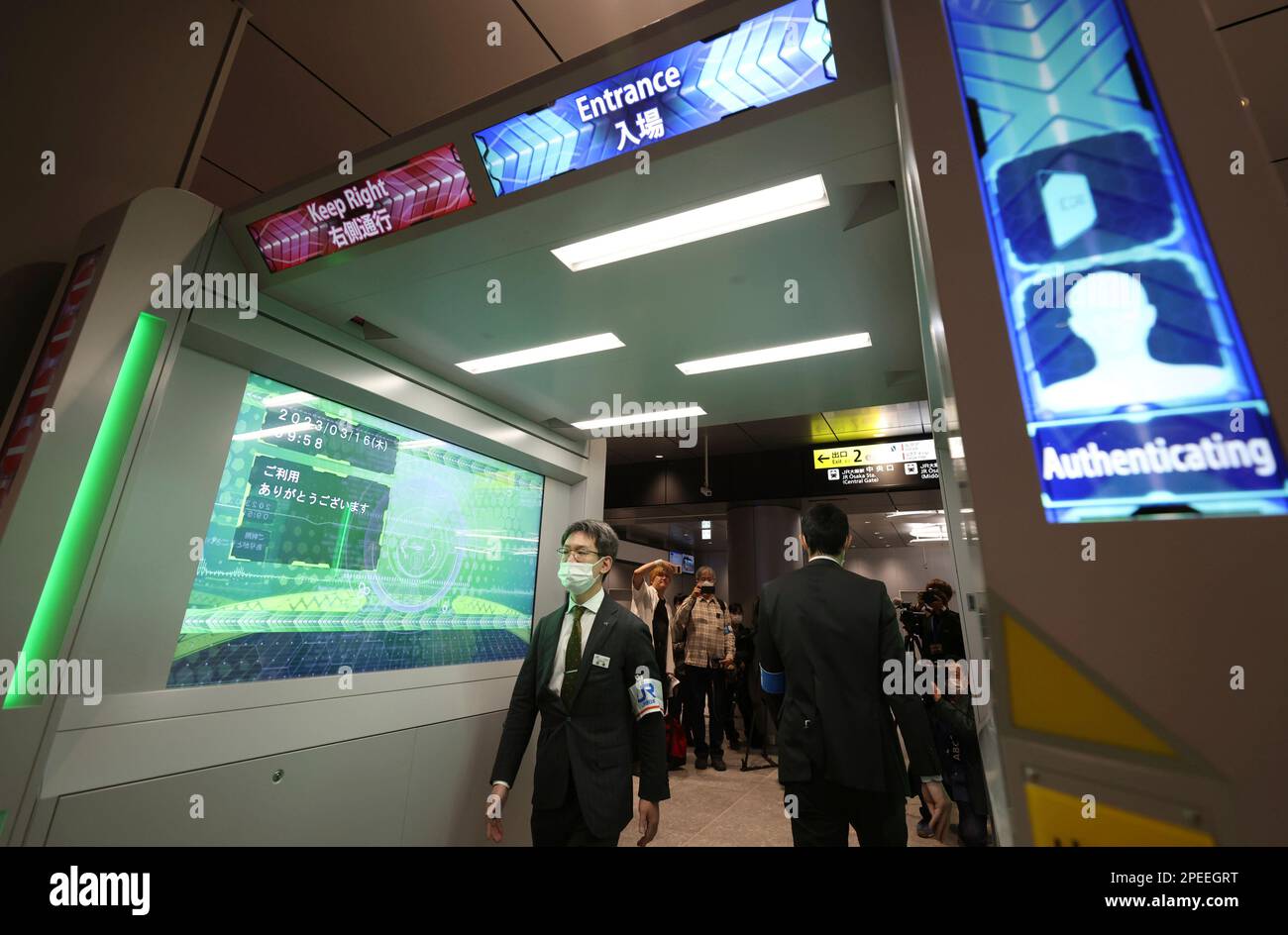 Face recognition ticket gate at the newly opened Osaka Station ...