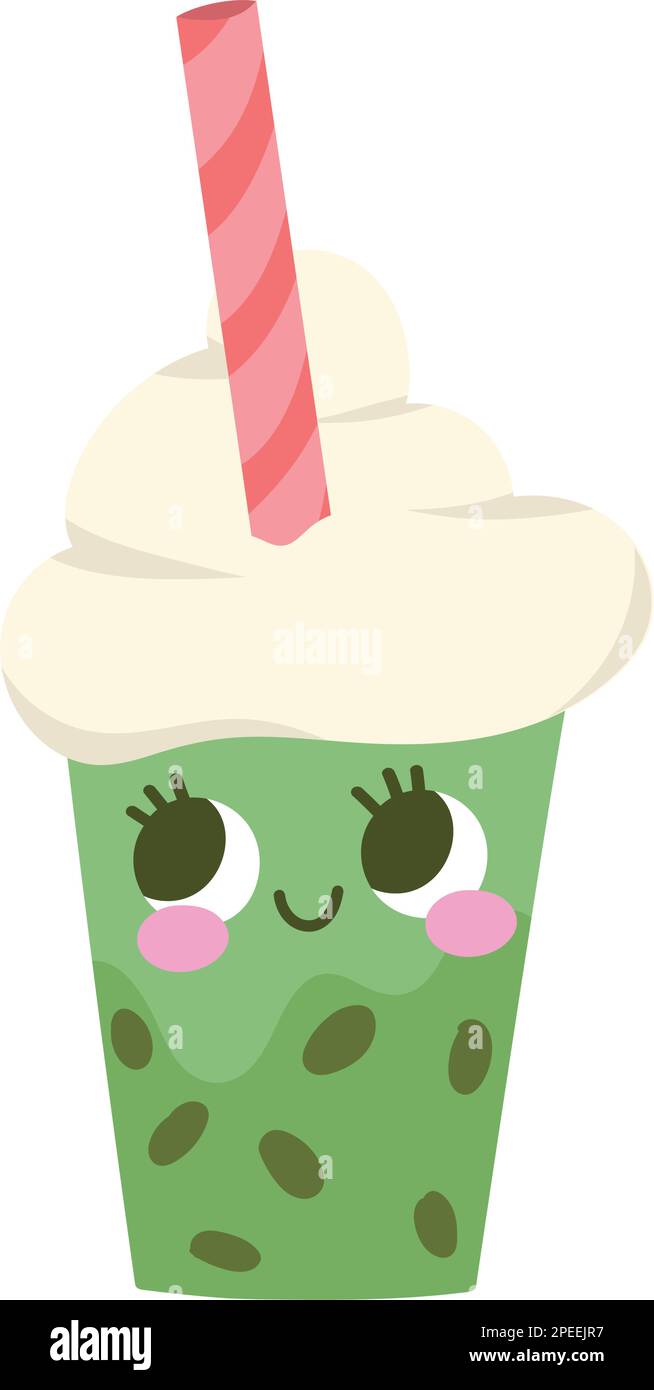 matcha cold beverage cartoon Stock Vector Image & Art - Alamy