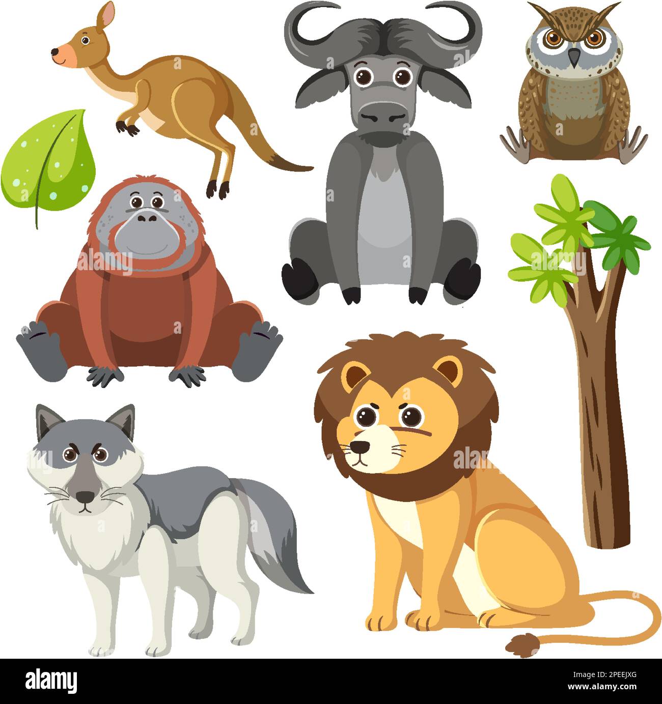 Wild Animals Cartoon Collection illustration Stock Vector Image & Art ...