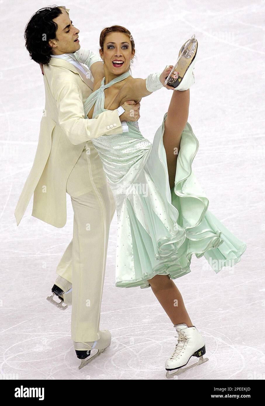 Italy's Massimo Scali, left, and his partner Federica Faiella dance ...