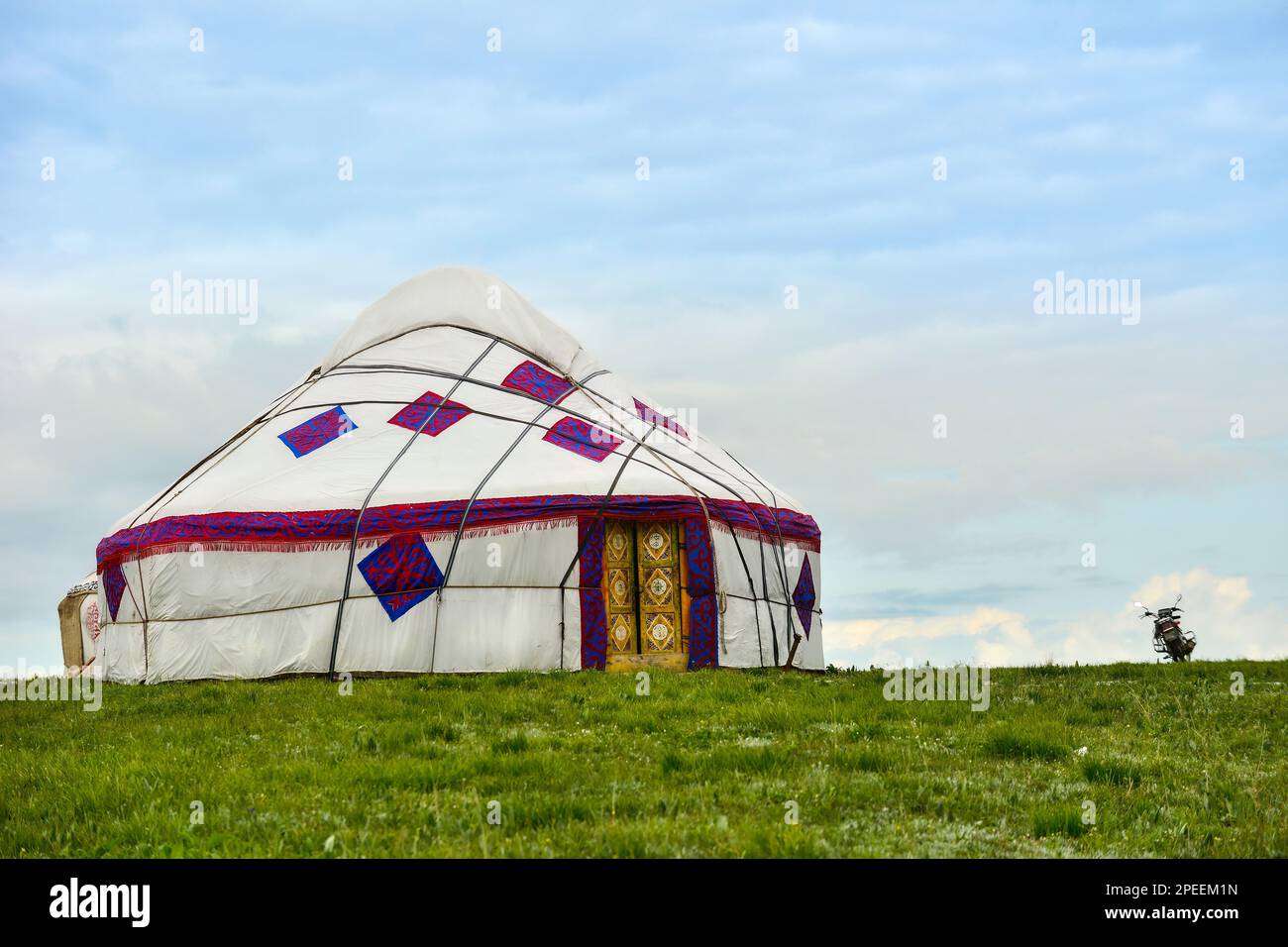 A Kazakh felt house, also known as a yurt, is a traditional nomadic ...