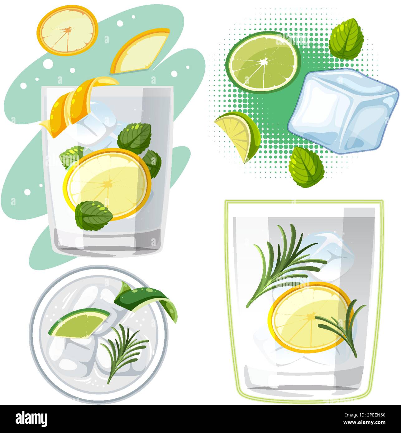Set of Mojito cocktail illustration Stock Vector Image & Art - Alamy